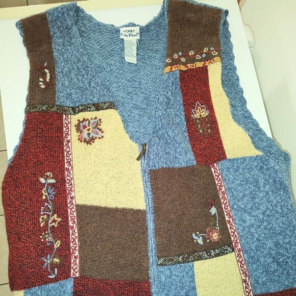 Koret | Sweaters | Vtg Ramie Koret City Blues Embroidered Scalloped ...